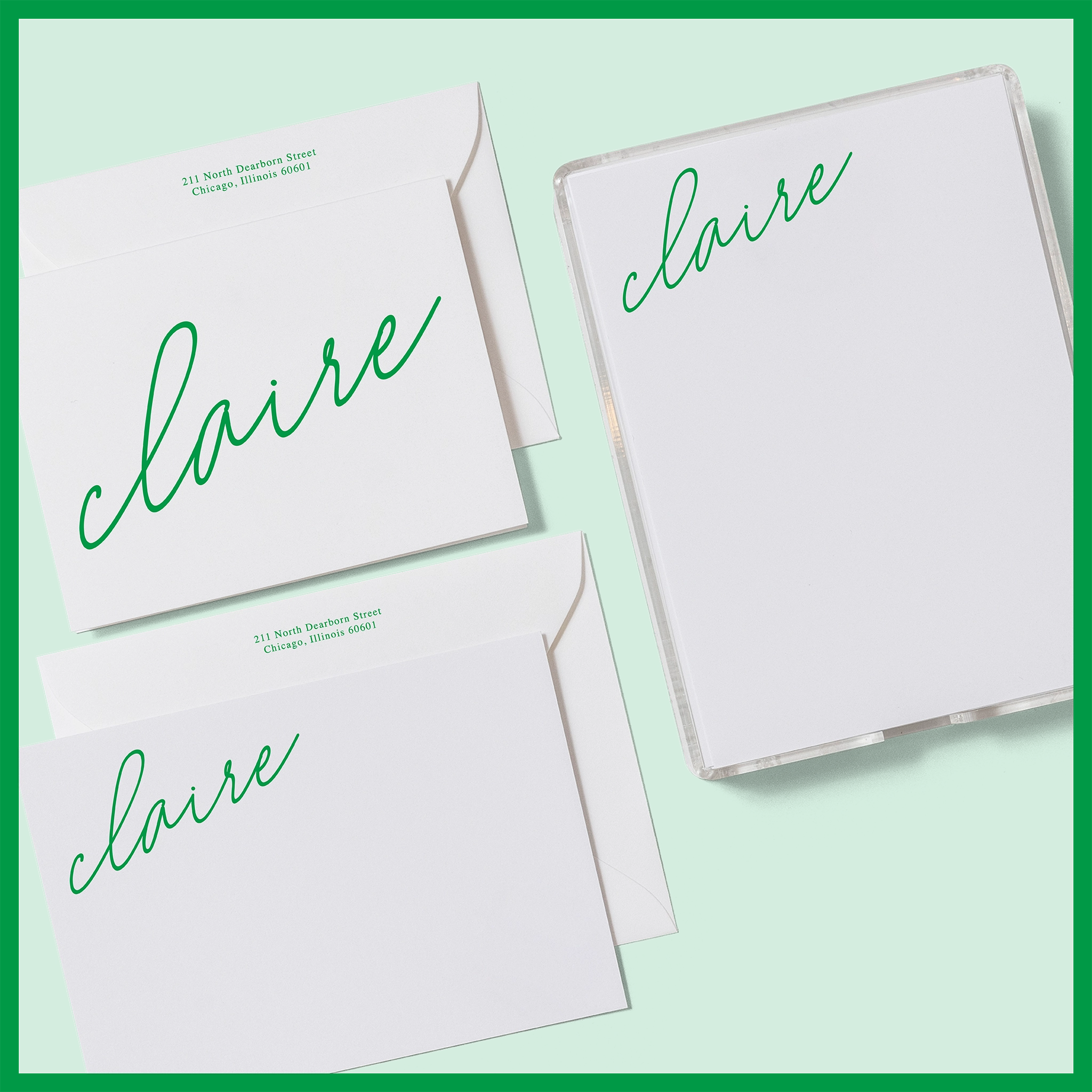The Claire | Personalized Stationery - Flat, Foldover, or Notepad | The ...