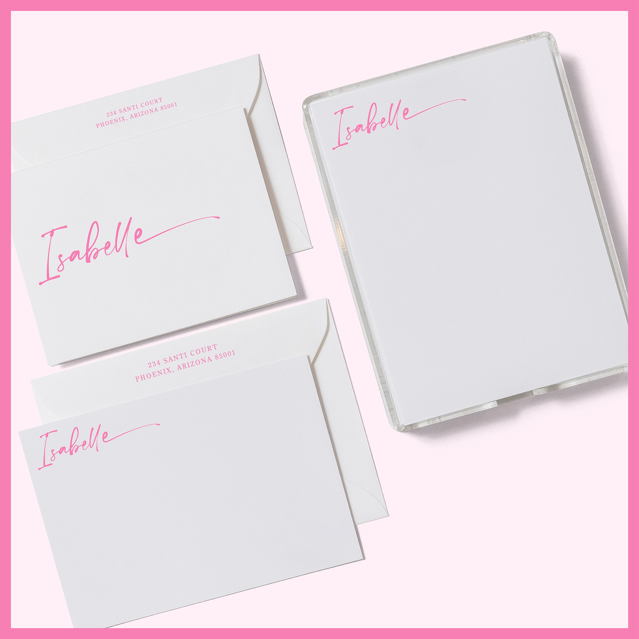 The Isabelle | Personalized Stationery - Flat, Foldover, or Notepad ...